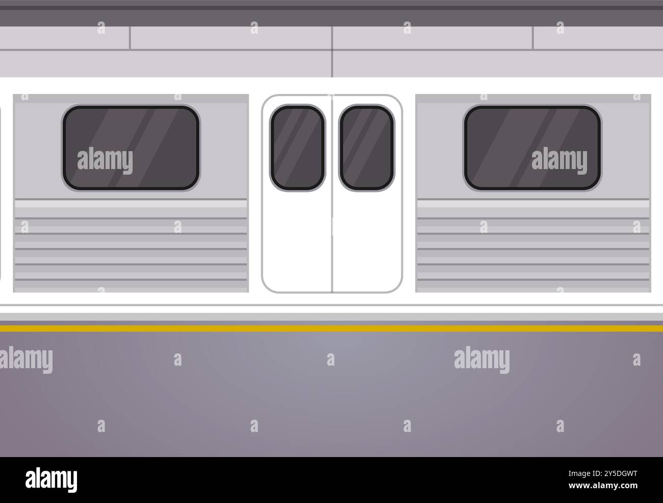 Subway train at station. Side view of a modern metro train with closed ...