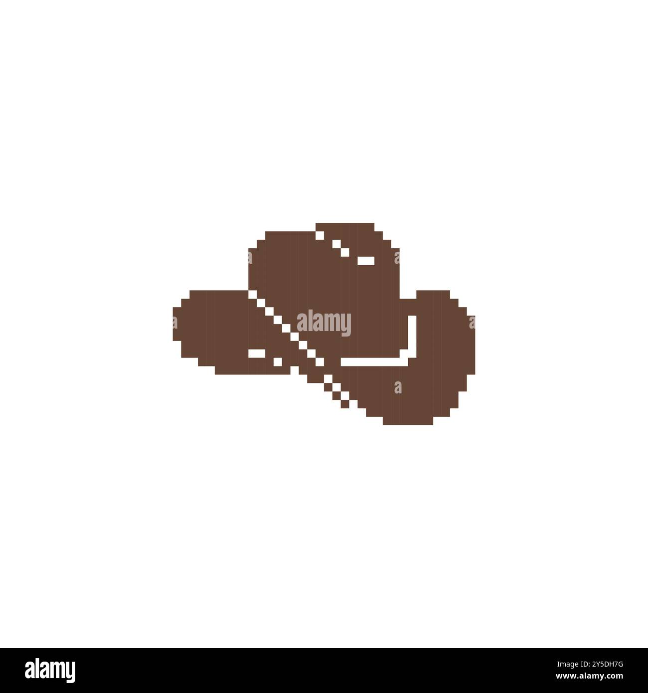 Pixelated cowboy hat icon. Retro-style brown cowboy hat graphic pixel ...