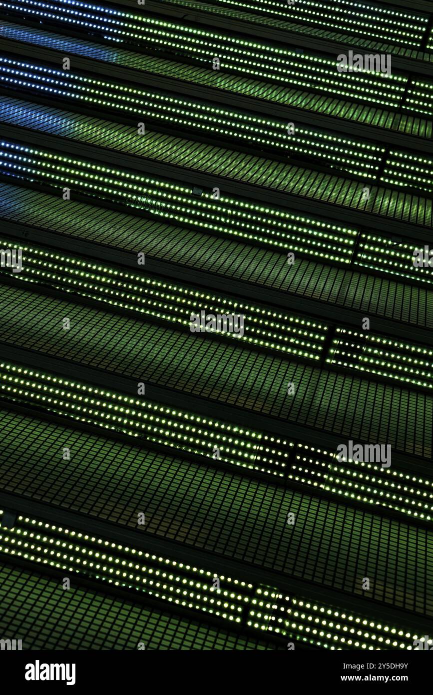 Modern abstract background detail of interior design colour lights ...