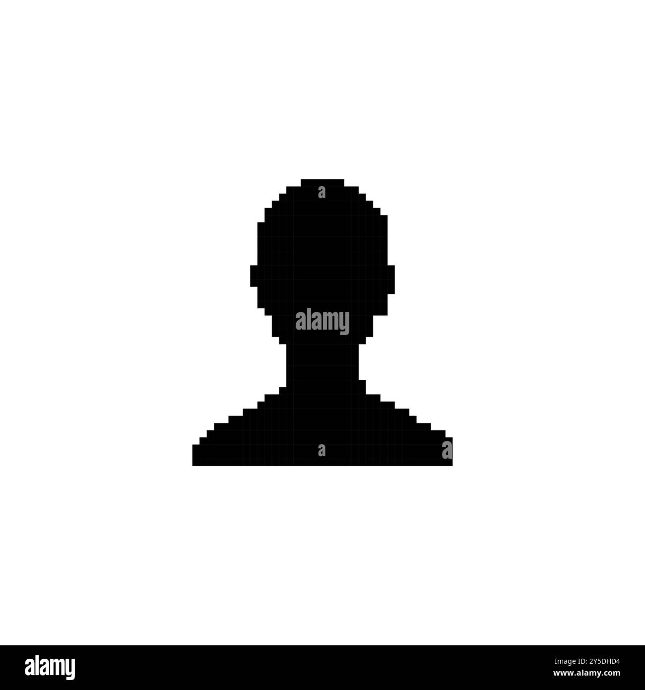 Pixel art black human silhouette. Minimalistic human figure icon in ...