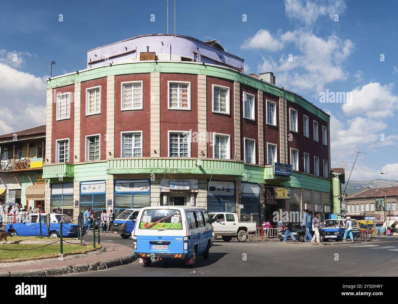 Retro vintage buildings in street of central addis ababa ethiopia Stock ...