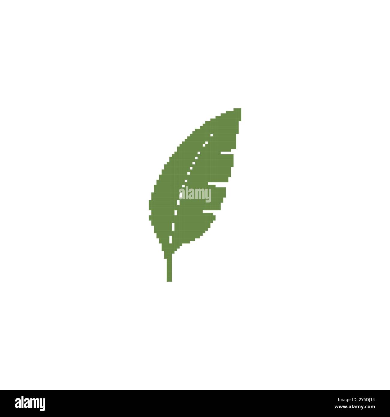 Pixel art green leaf illustration. Minimalistic leaf design in retro ...