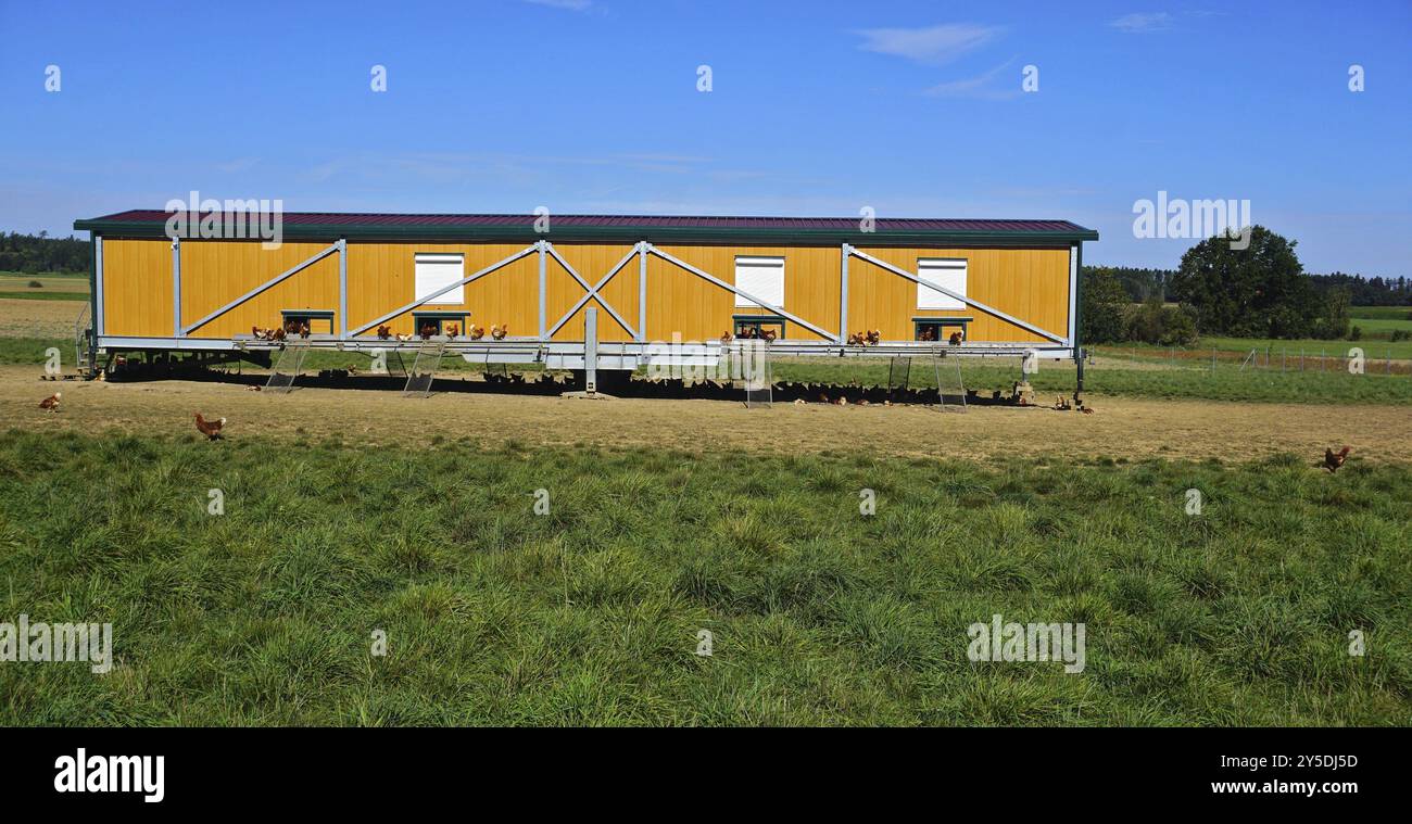 Mobile chicken coop, mobile chicken coop Stock Photo - Alamy