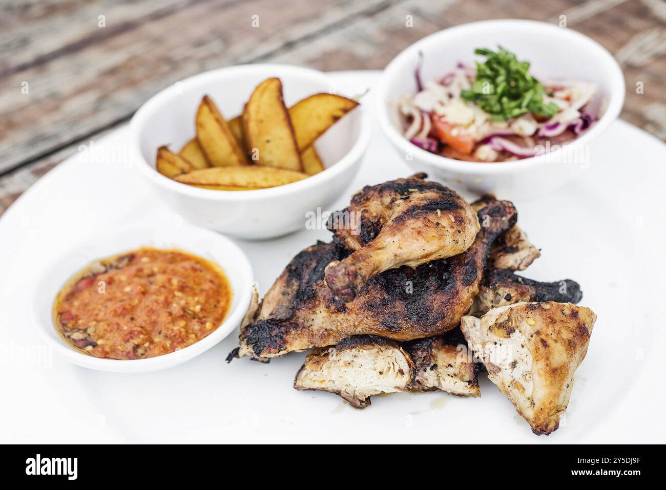Piri piri portuguese roast chicken with african jindungo spicy sauce ...