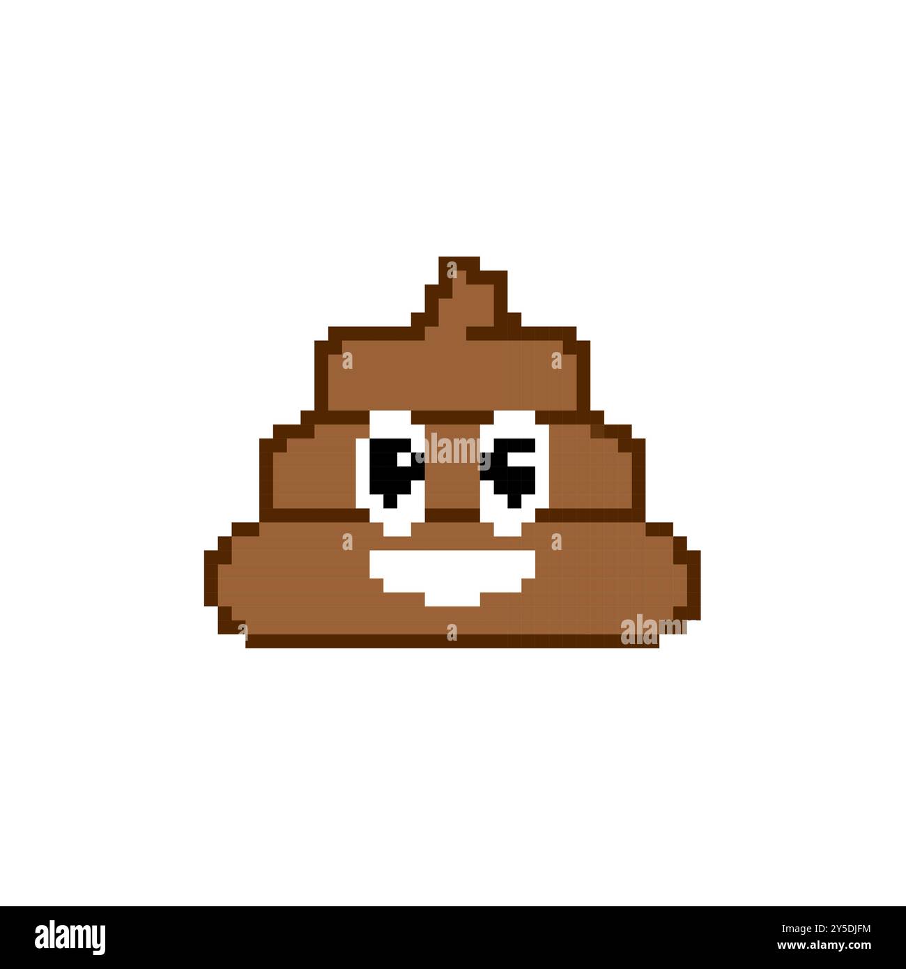 Pixel art smiling poop emoji. Cute and playful poop icon in retro ...