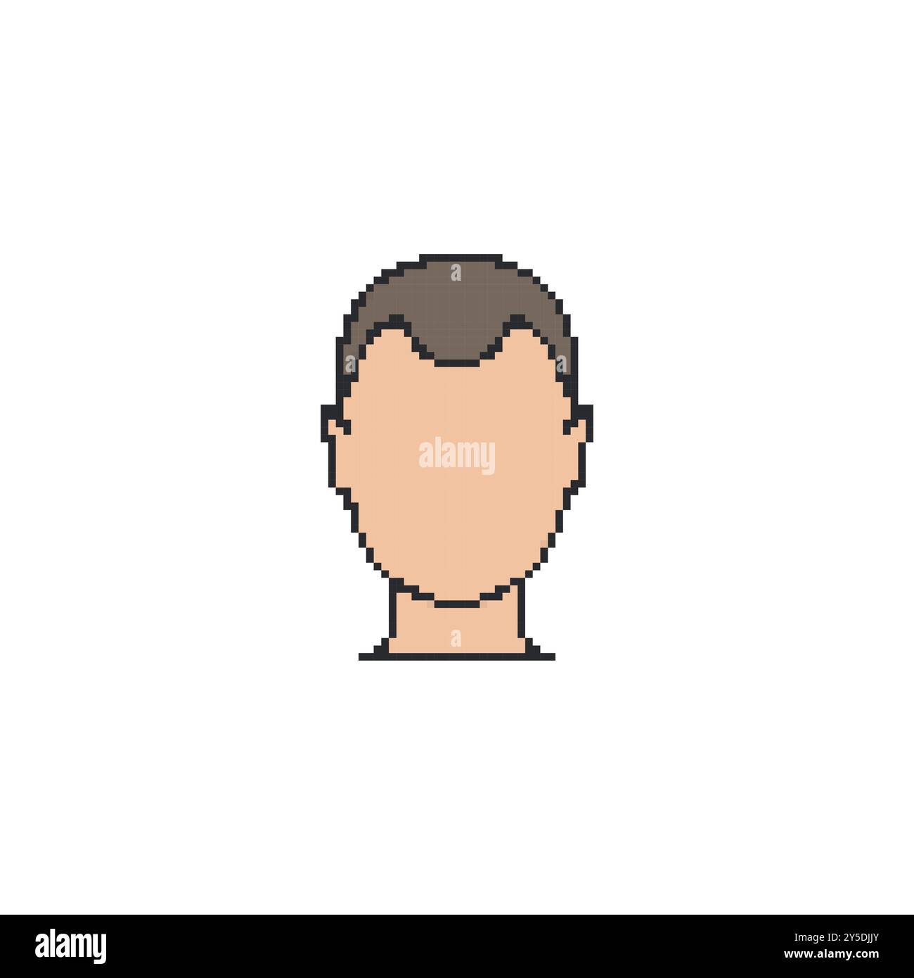 Pixelated bald avatar. Simple pixel art faceless human figure with ...