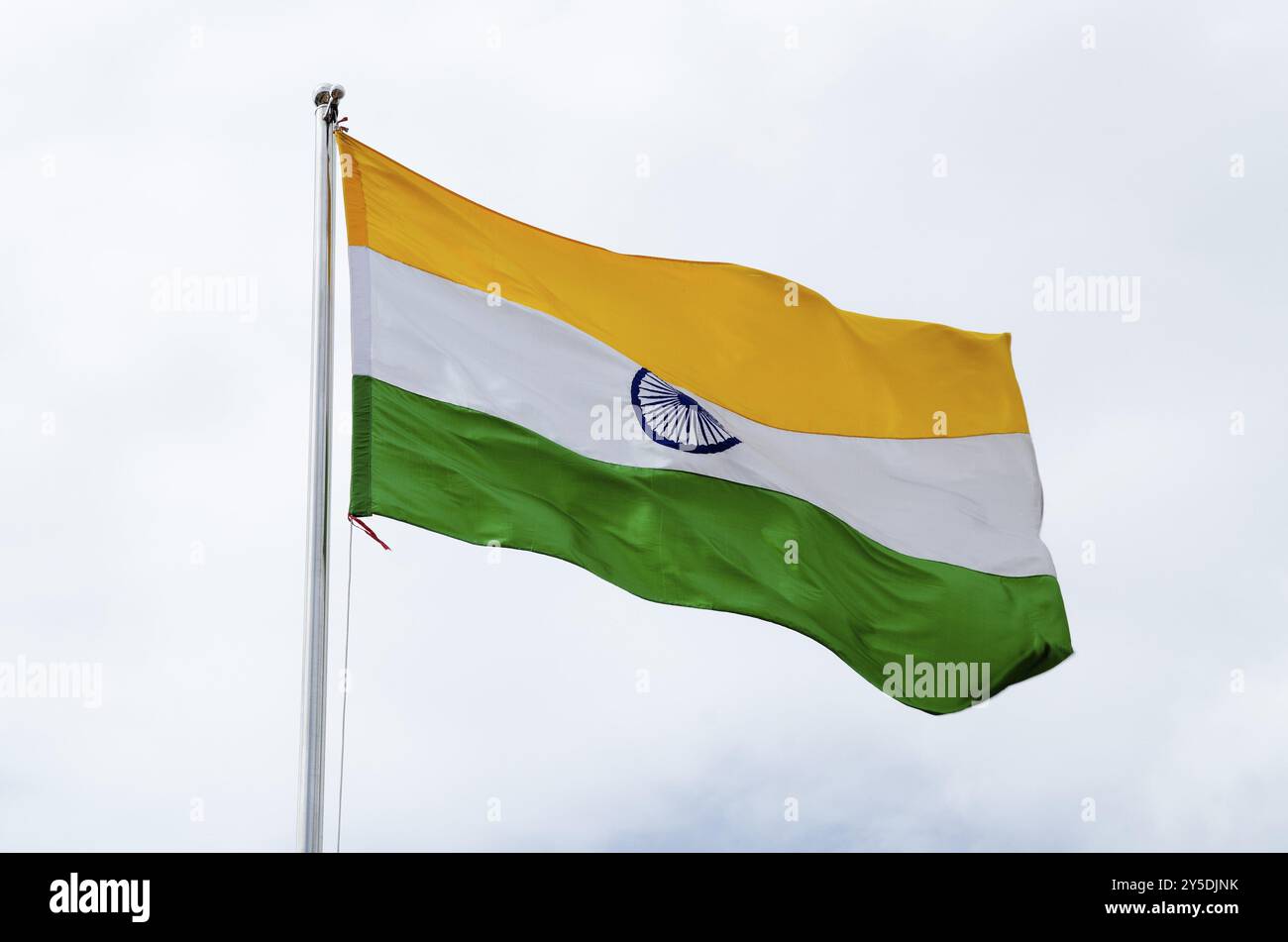 Indian flag on flagpost Stock Photo - Alamy