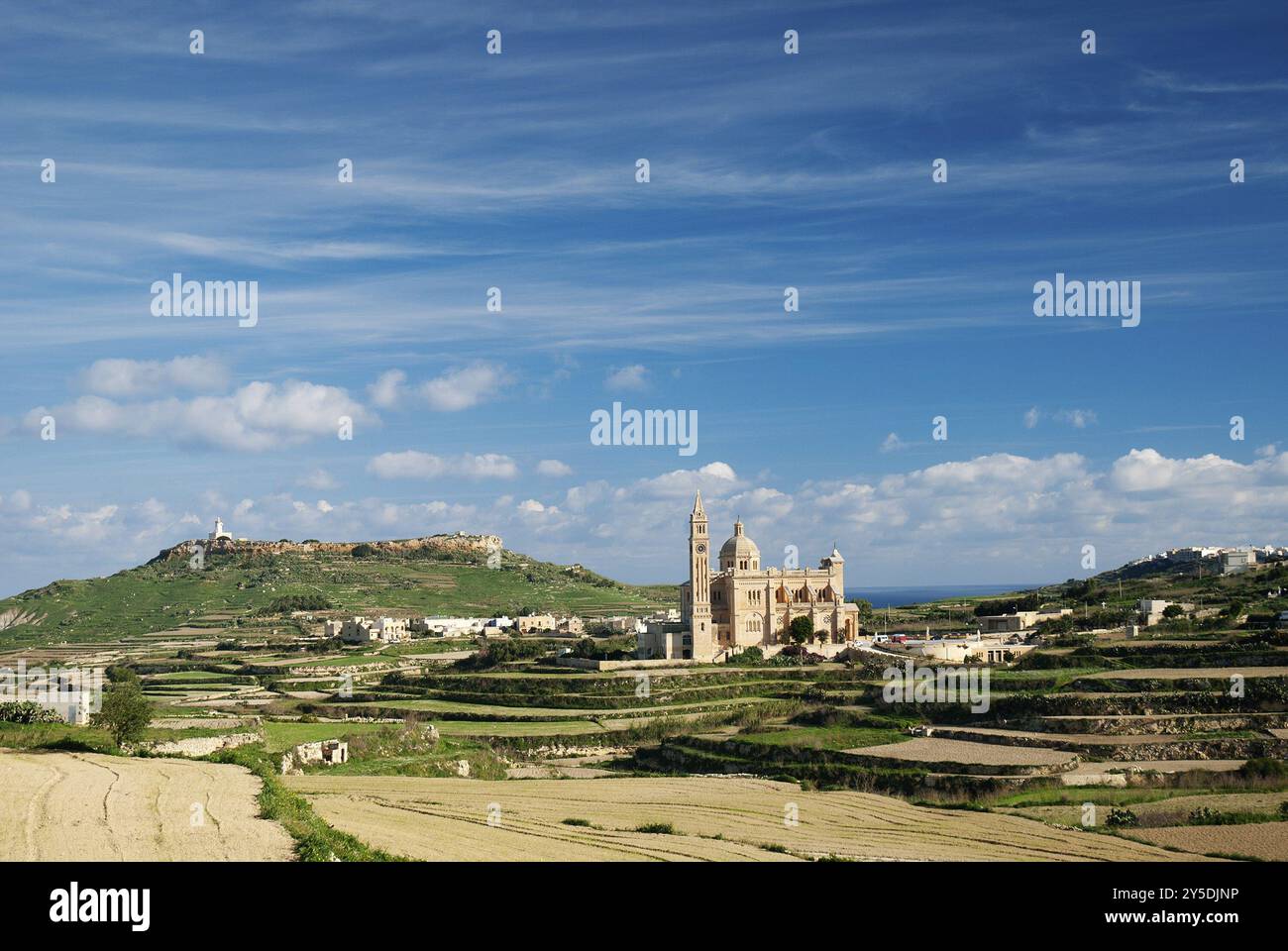 Gozo island landscape with church in malta Stock Photo - Alamy