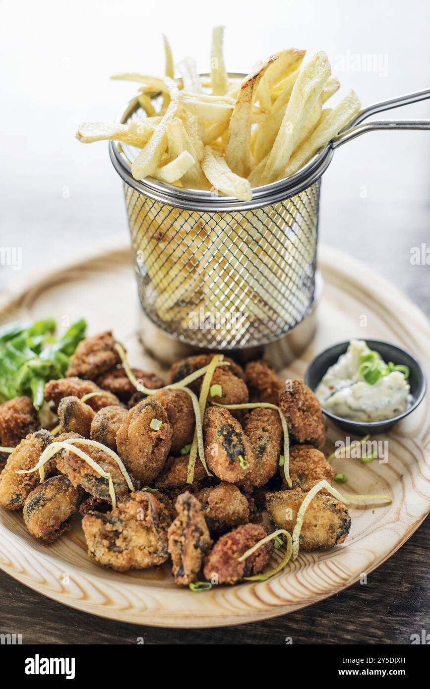 Gourmet portuguese fried octopus calamari style seafood set meal with ...