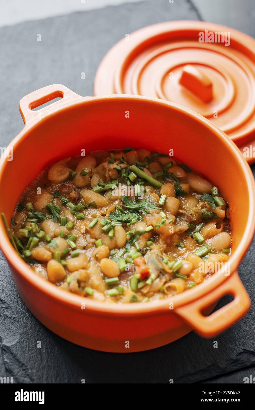 Portuguese feijoada de marisco bean and seafood traditonal stew tapas ...