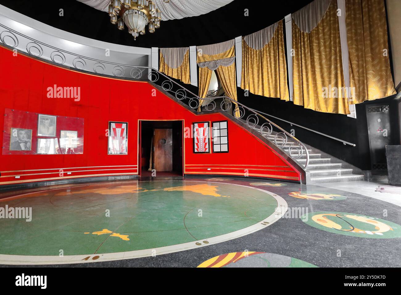 724 Lobby of the America Theater from 1941 in Art-Deco style with its ...