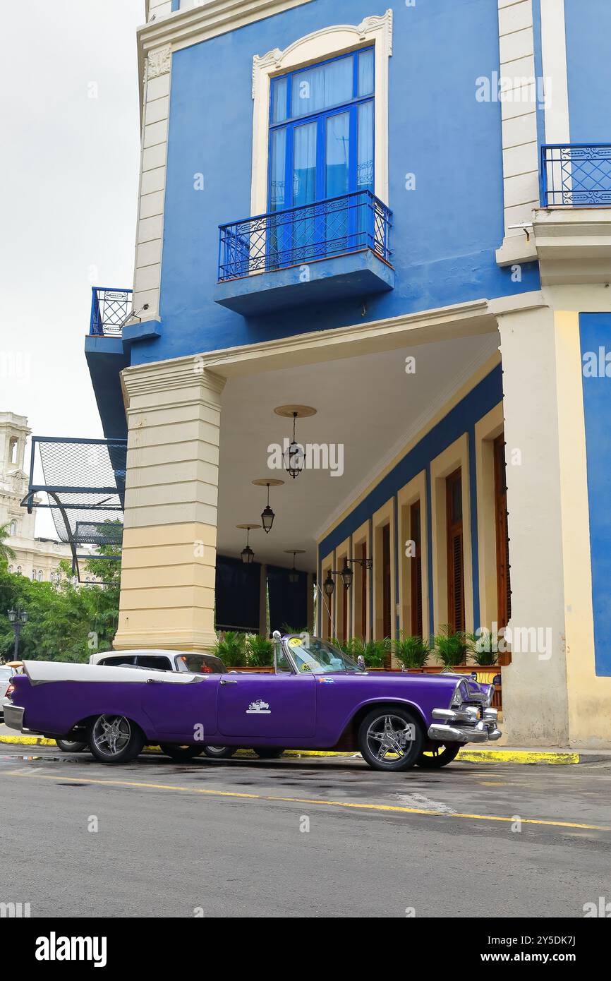 726 Old purple and white American classic car -Dodge from 1957 ...
