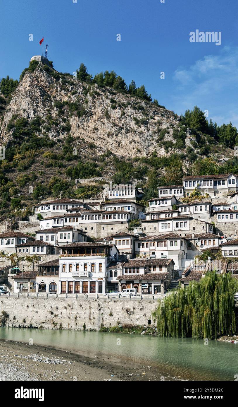 Traditional balkan houses in historic old town of berat albania Stock ...