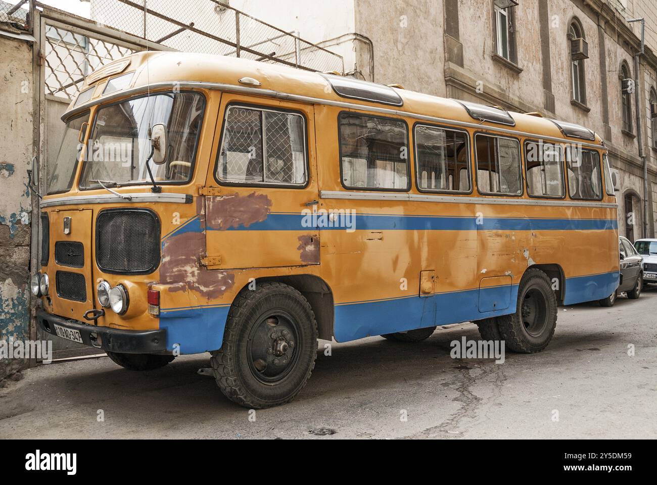 Old soviet bus in baku azerbaijan street Stock Photo - Alamy