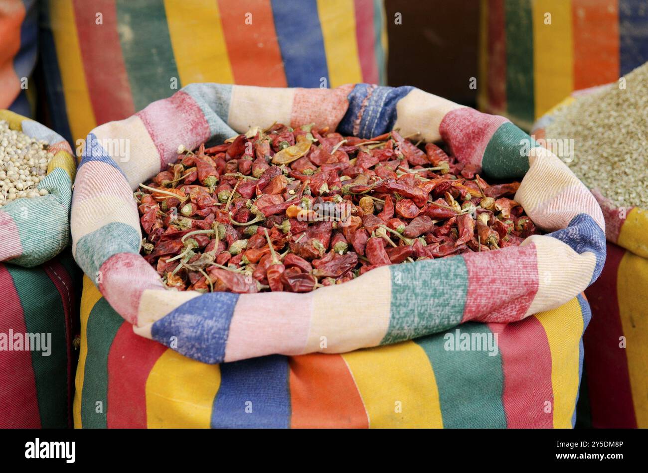Dried chilli peppers in middle east souk market cairo egypt Stock Photo ...
