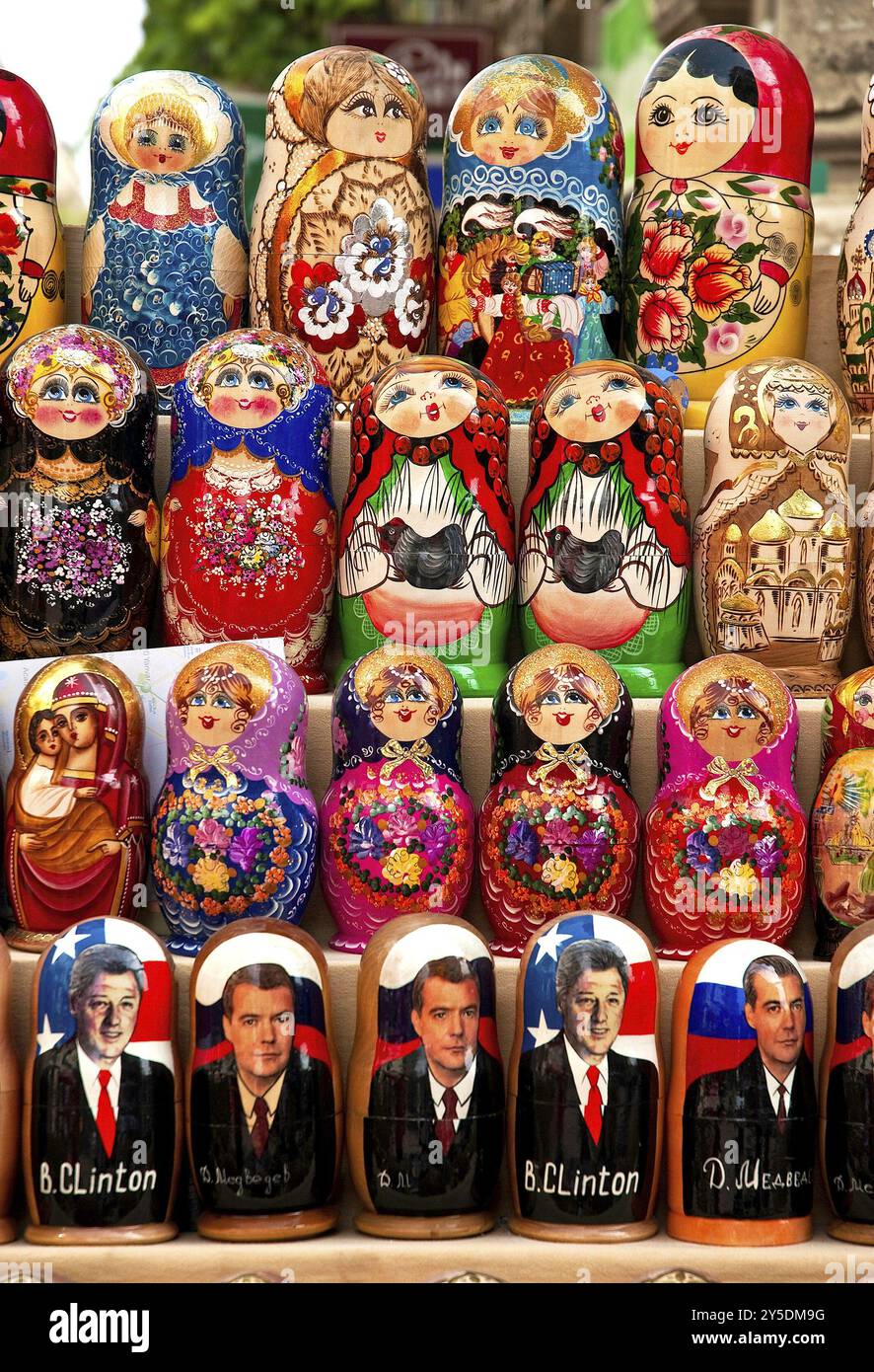 Russian matrioshka dolls in baku azerbaijan market Stock Photo - Alamy