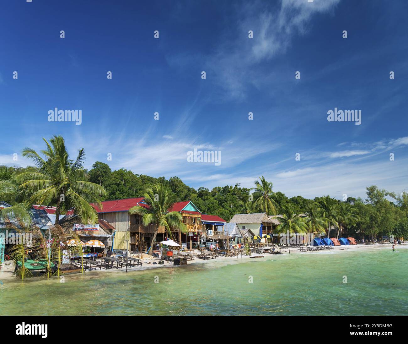 Koh rong island village beach bars in cambodia Stock Photo - Alamy