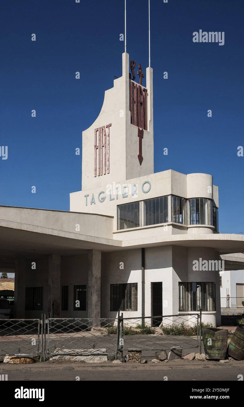 Italian colonial old art deco fiat tagliero building in asmara city ...