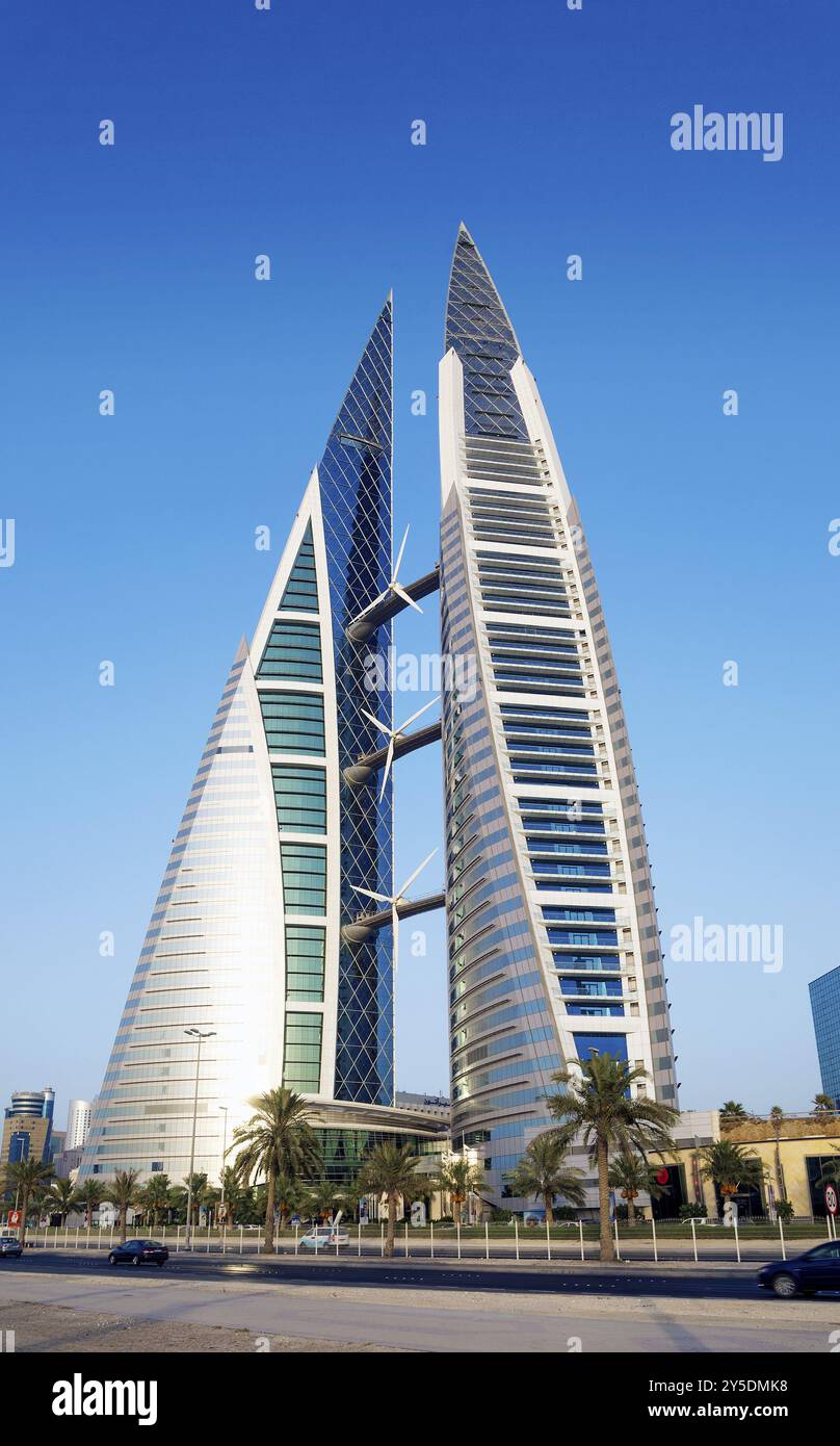 World trade center modern landmark skyscraper in central manama city ...