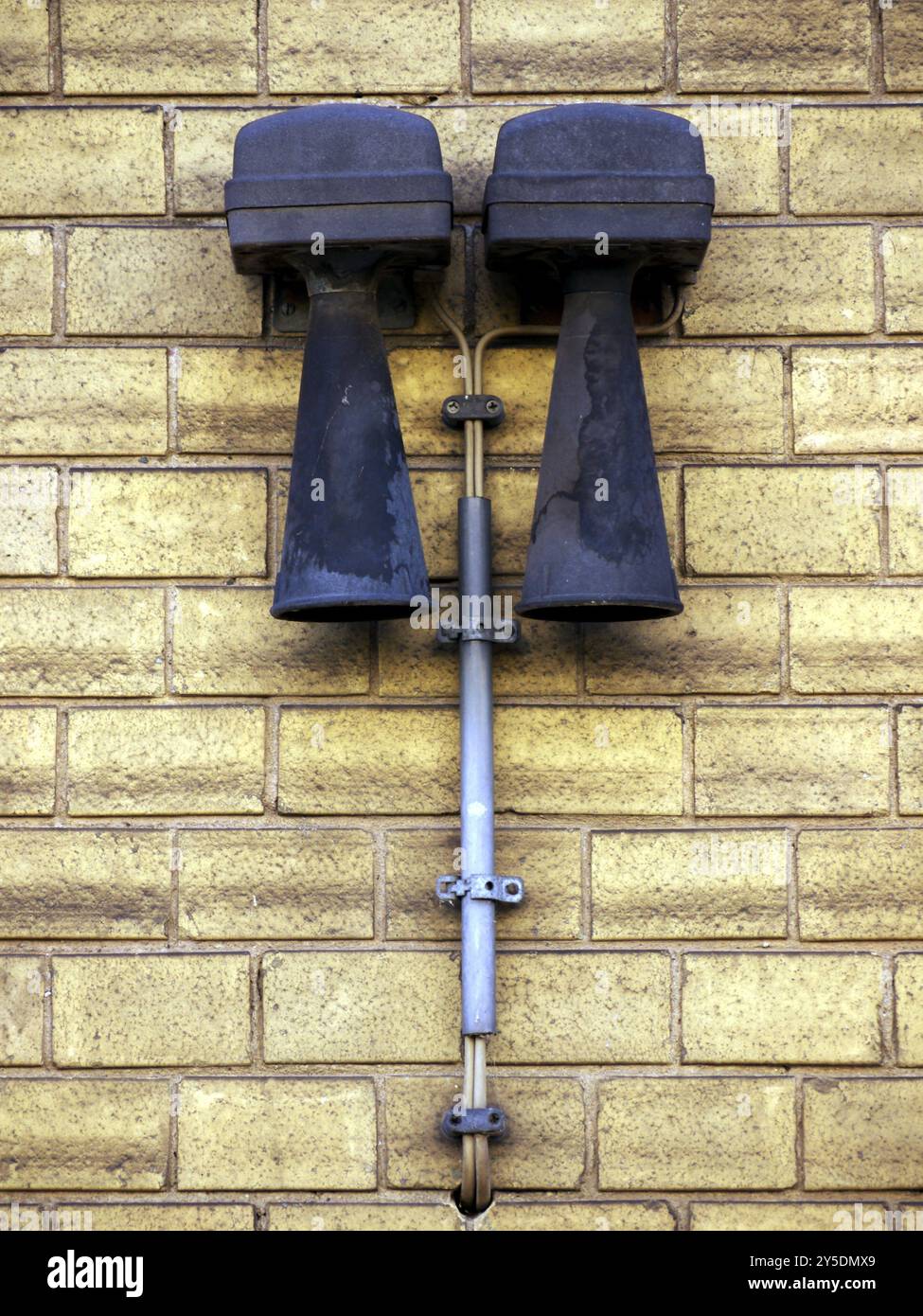 Hazard detector on a brick wall Stock Photo - Alamy