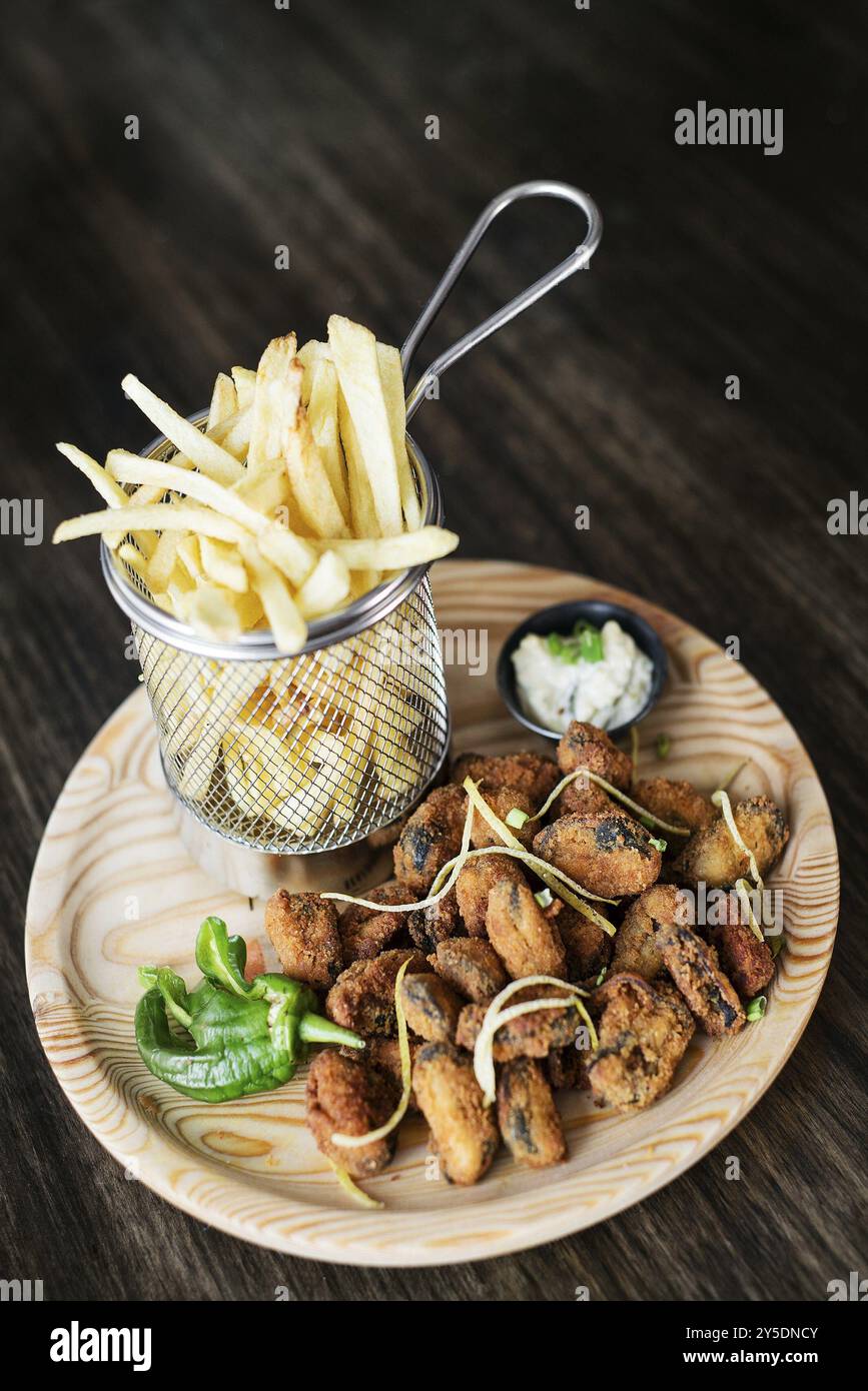 Gourmet portuguese fried octopus calamari style seafood set meal with ...