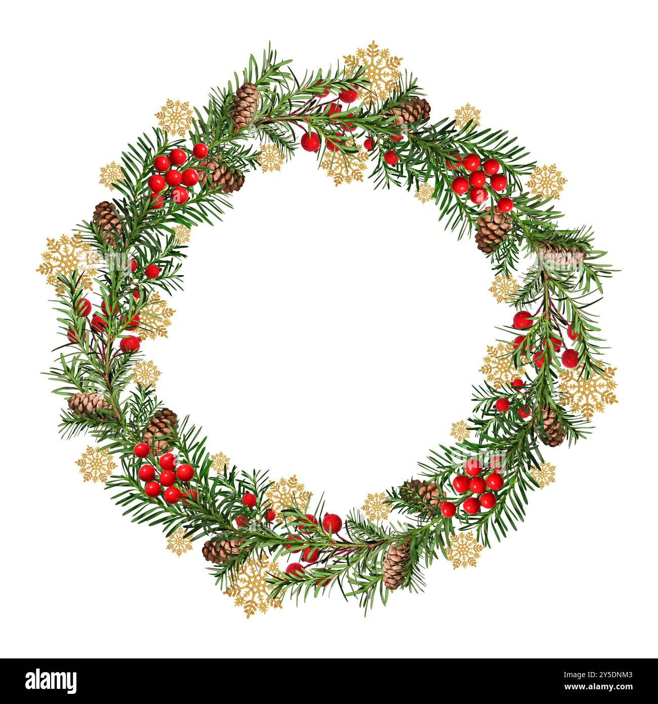 Festive wreath frame made Cut Out Stock Images & Pictures - Alamy