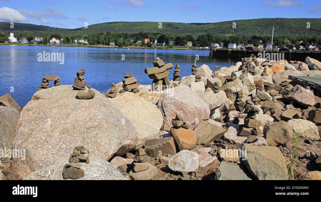 Stone men in Annapolis Royal in Canada Stock Photo - Alamy