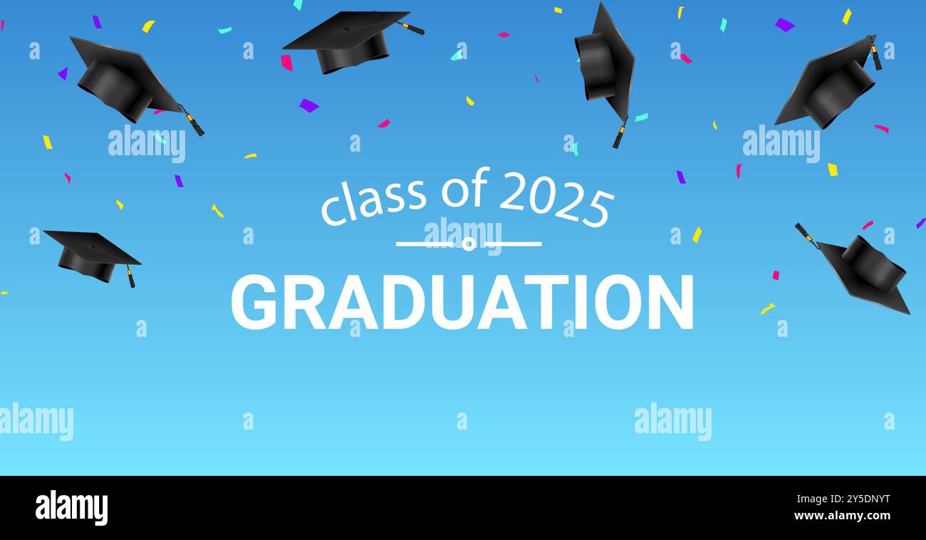 2025 class background hat in air banner. Graduation 2025 class party ...