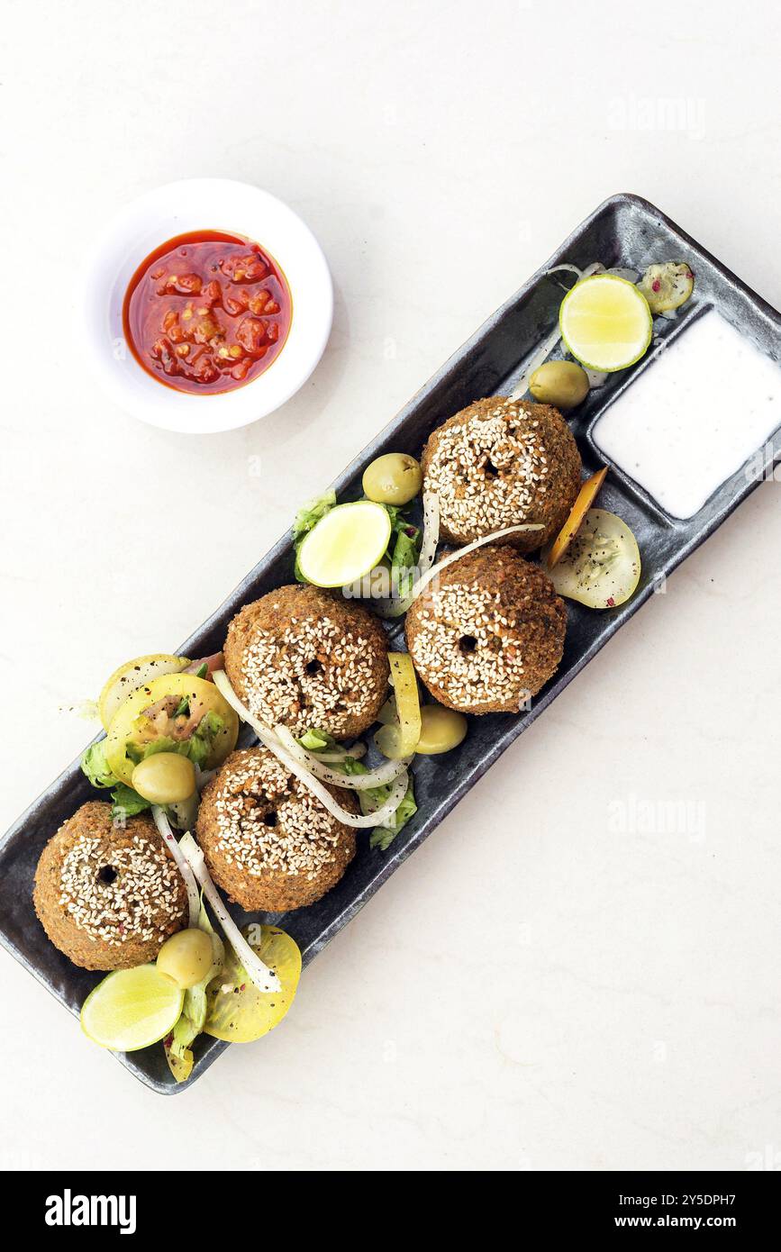 Chickpea falafel traditional middle eastern food snack platter starter ...