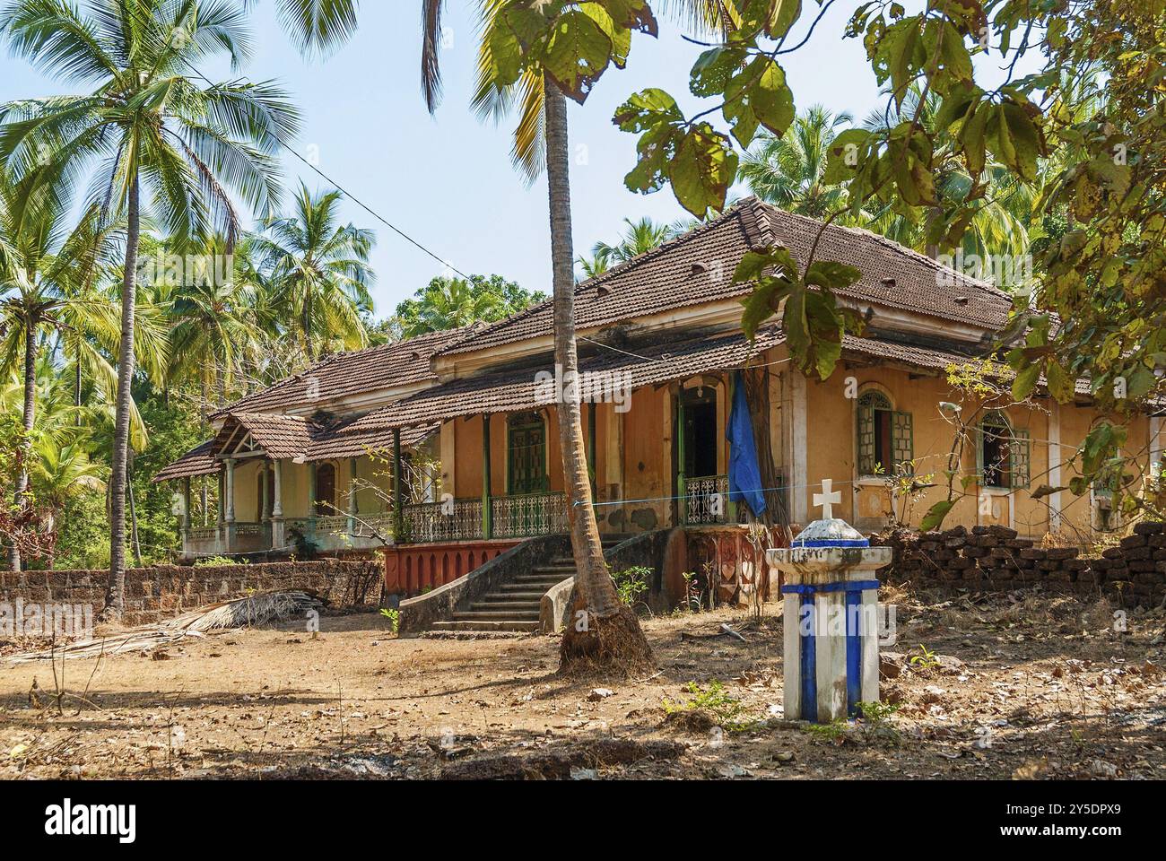Old portuguese colonial houses in goa india Stock Photo - Alamy
