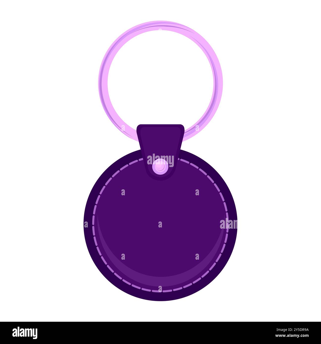 leather holder trinket, purple keychain for key. Metal ring. Label of ...