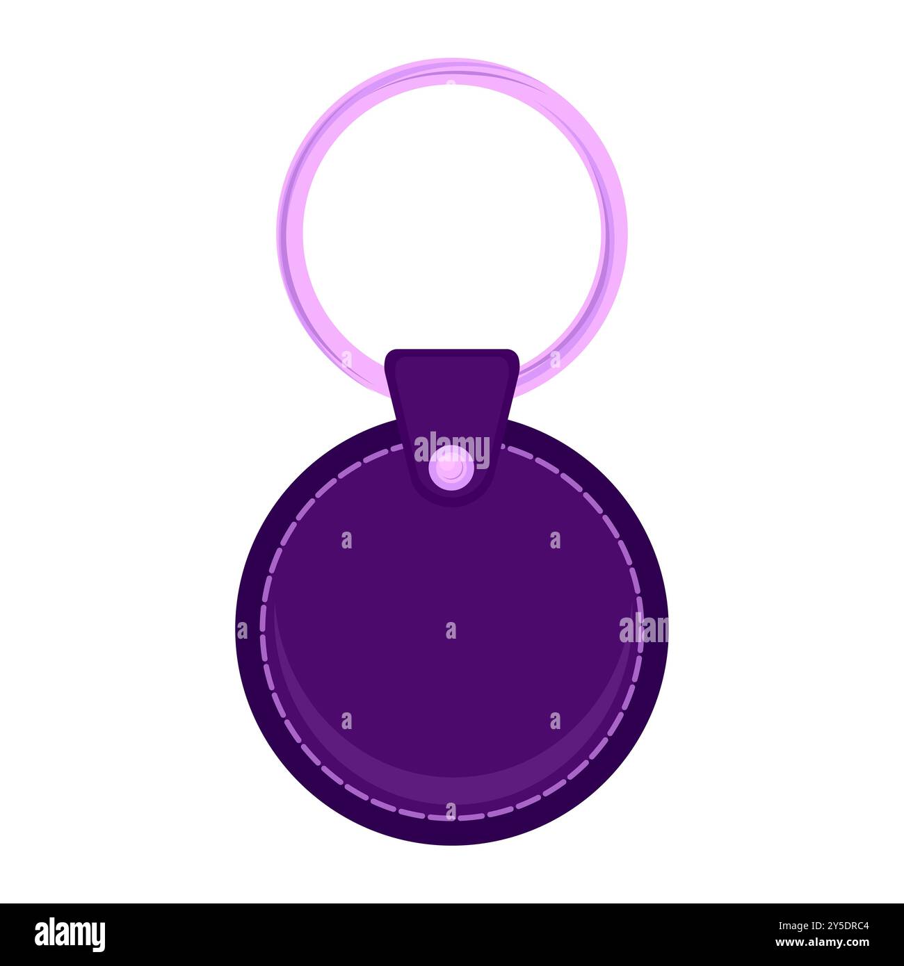 Vector leather holder trinket, purple keychain for key. Metal ring ...