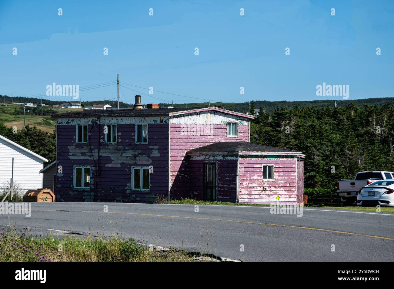 Old purple house on NL 100 in St. Bride’s, Newfoundland & Labrador ...