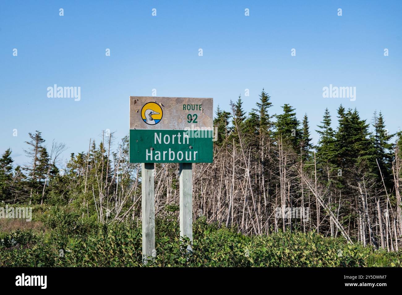 Route 92 sign in North Harbour, Newfoundland & Labrador, Canada Stock ...