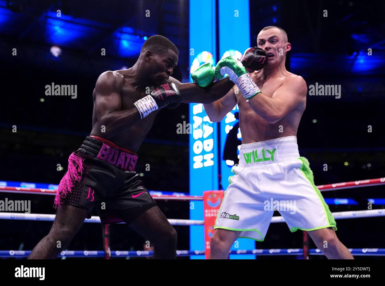 Joshua Buatsi (left) and Willy Hutchinson in the WBO Interim World ...