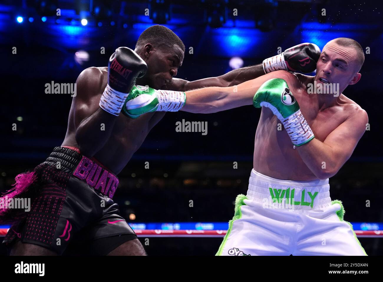 Joshua Buatsi (left) and Willy Hutchinson in the WBO Interim World ...