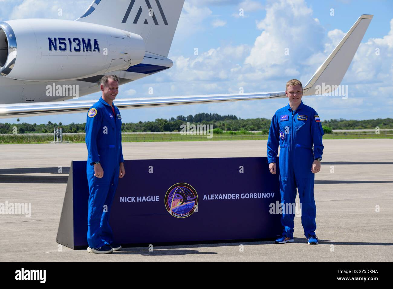 Merritt Island, Florida, USA. 21st Sep, 2024. (L-R) NASA astronaut NICK ...