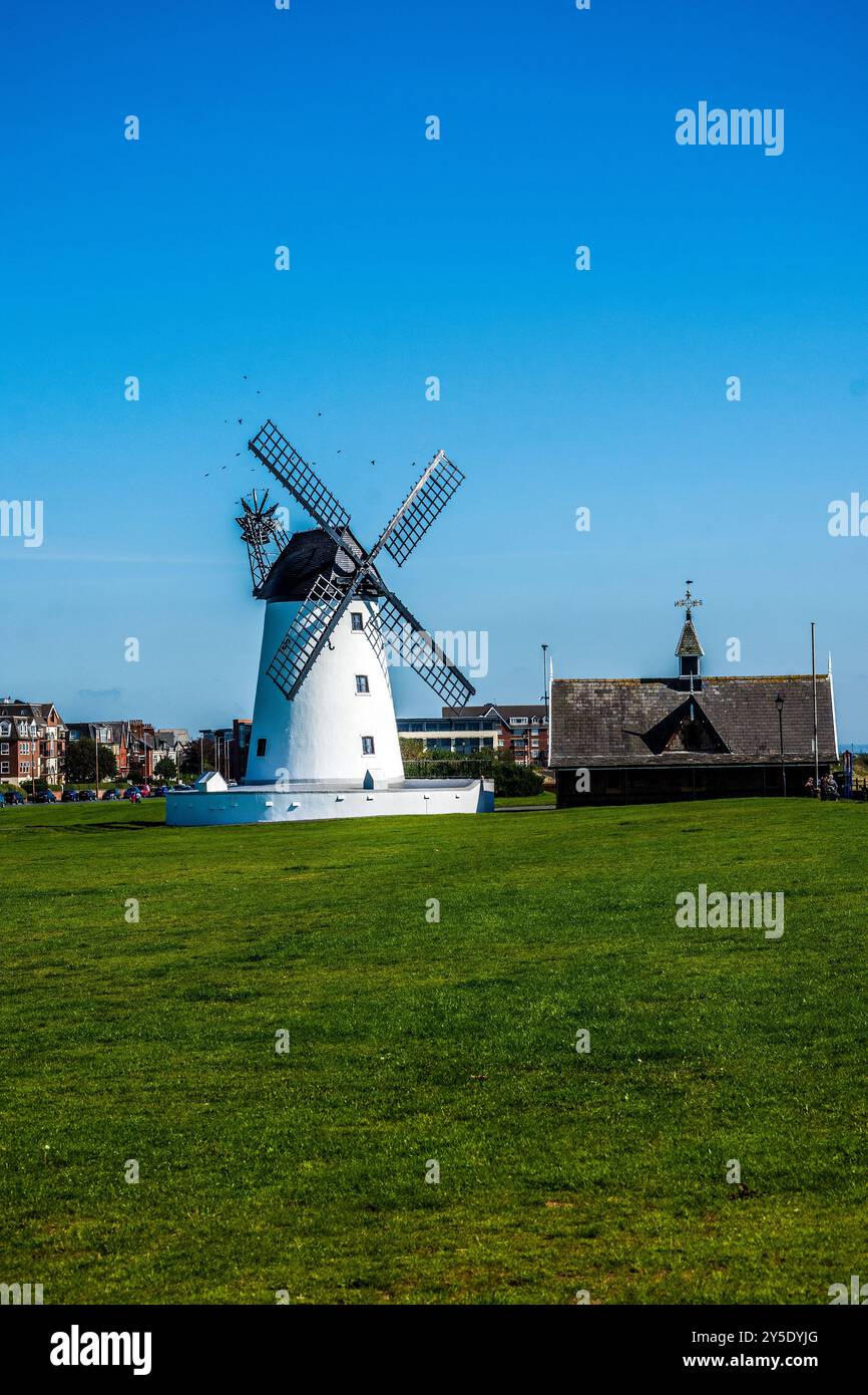 View of Lytham Windmill and Lifeboat House Stock Photo - Alamy
