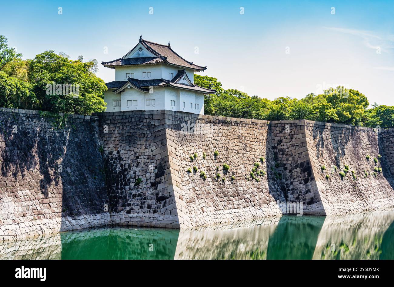 View with Rokuban-yagura Turret within Osaka Castle, Japan. The massive ...