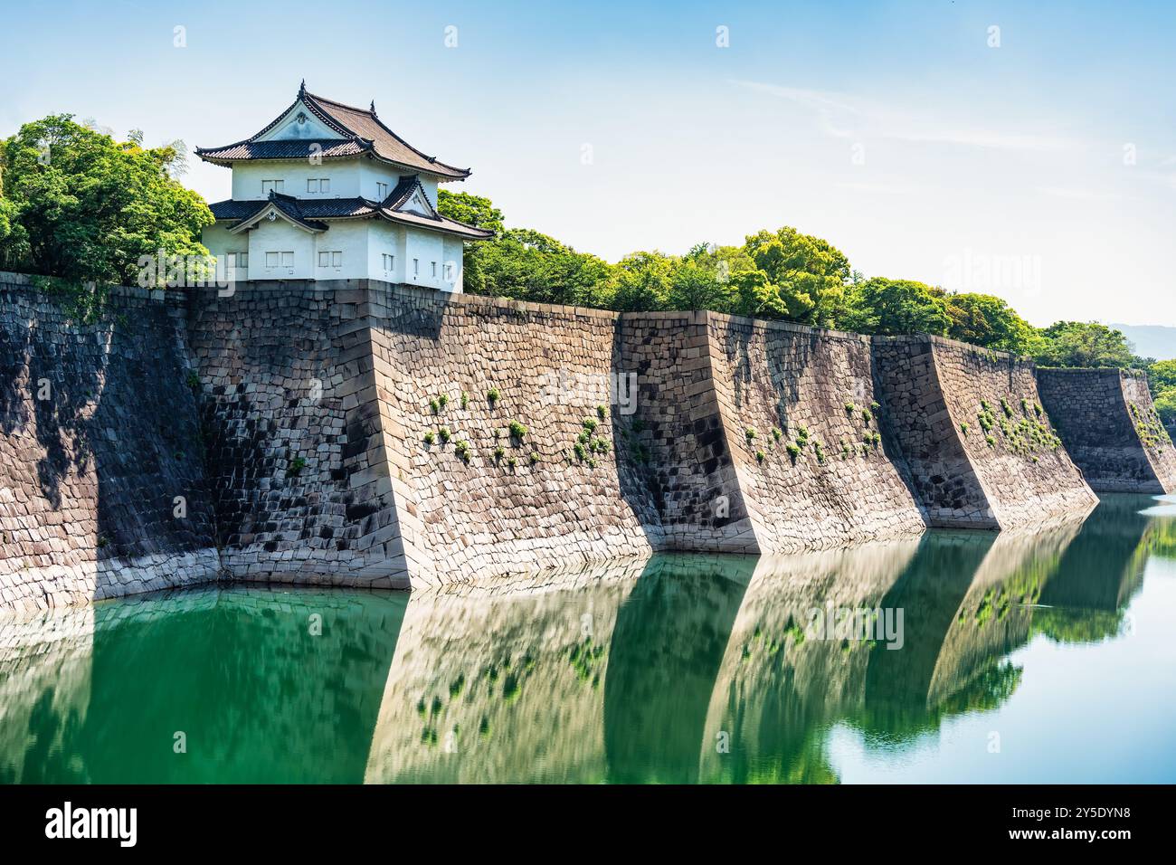 View with Rokuban-yagura Turret within Osaka Castle, Japan. The massive ...