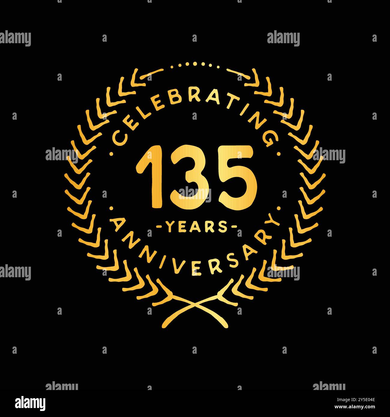 135 years design template. 135th vector and illustration Stock Vector ...