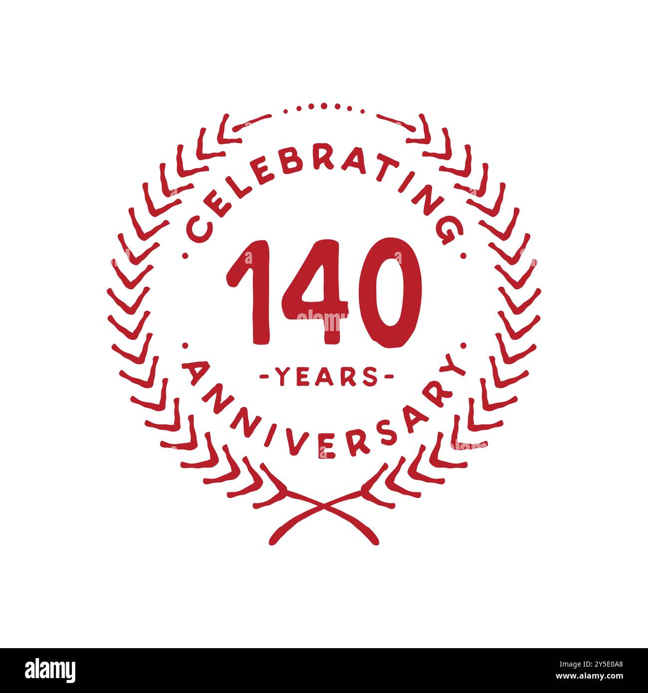 140 years design template. 140th vector and illustration Stock Vector ...
