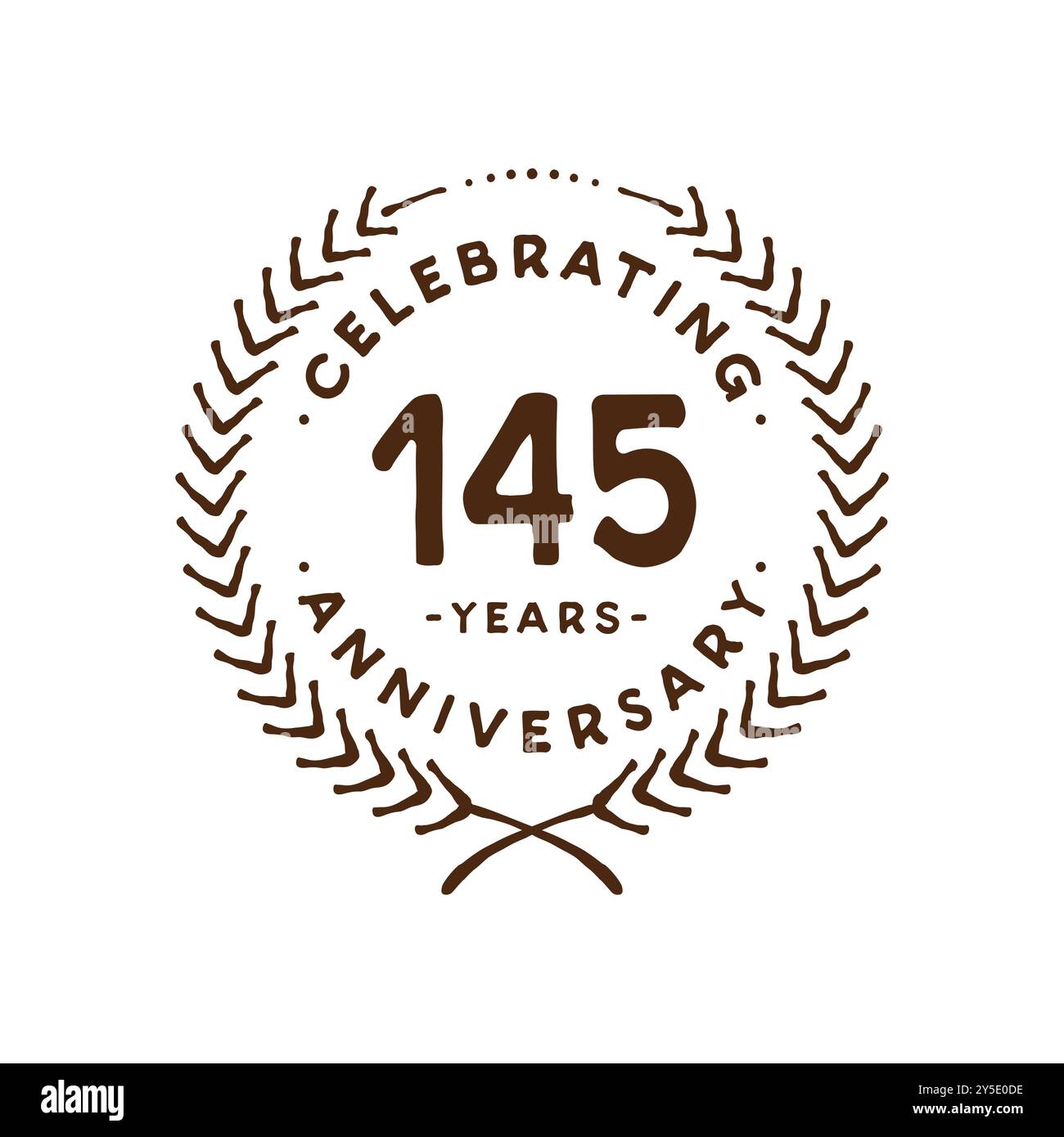 145 years design template. 145th vector and illustration Stock Vector ...