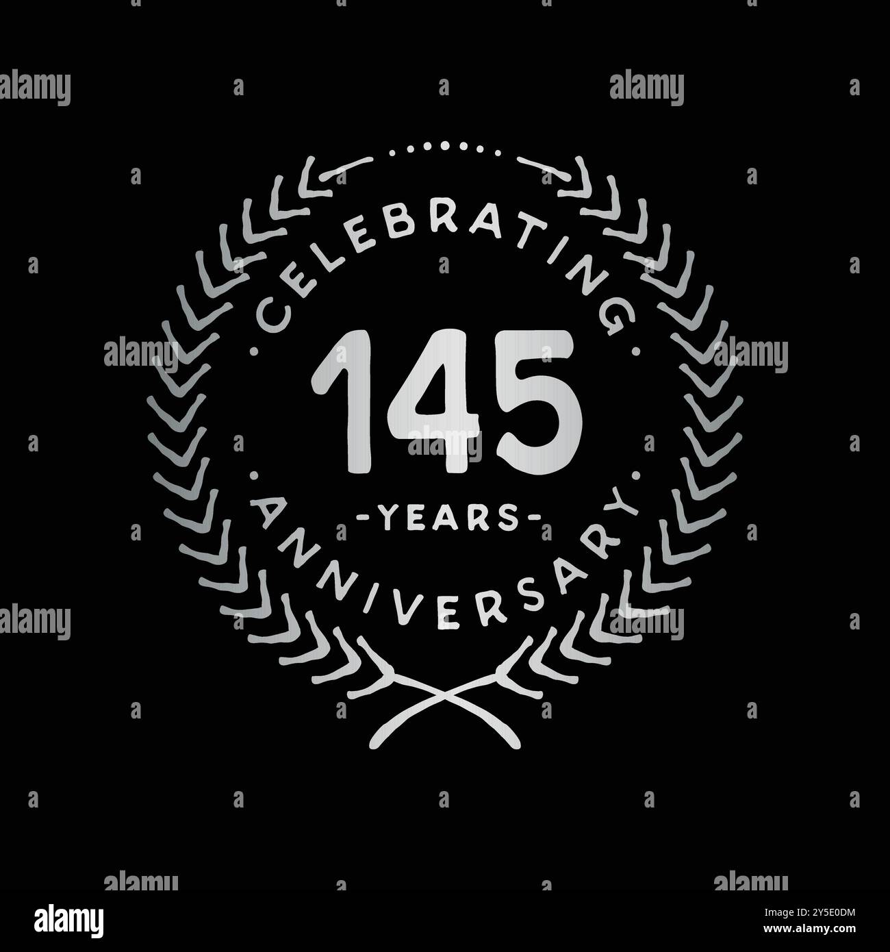 145 years design template. 145th vector and illustration Stock Vector ...