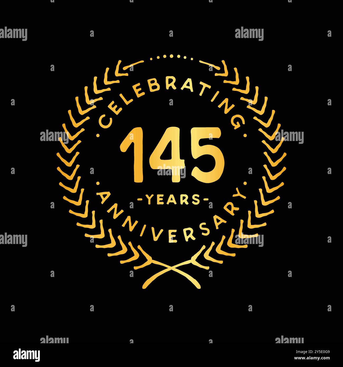 145 years design template. 145th vector and illustration Stock Vector ...
