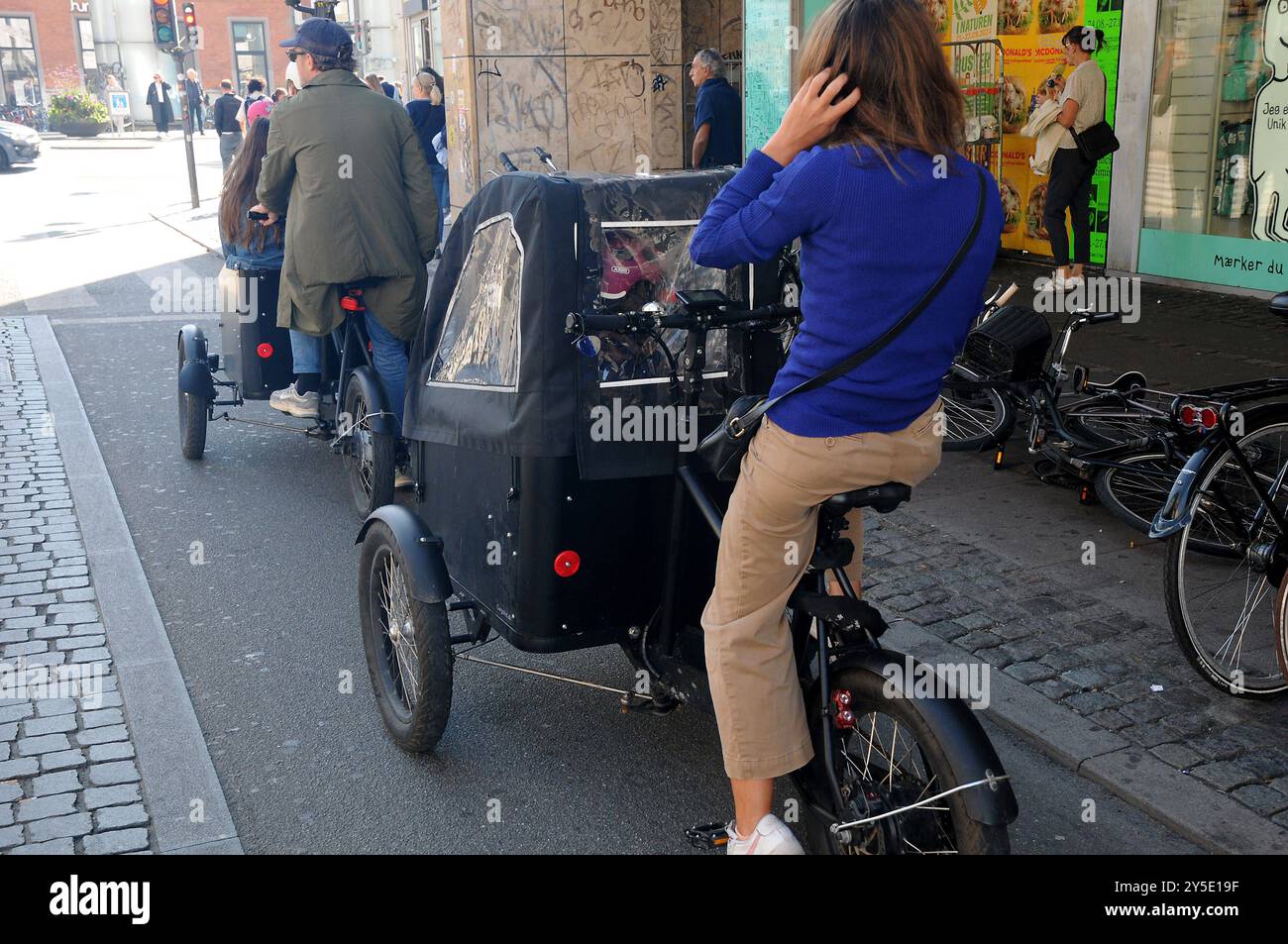 Copenhagen/ Denmark/21 September 2024/ Cargo bikes are very popular in ...
