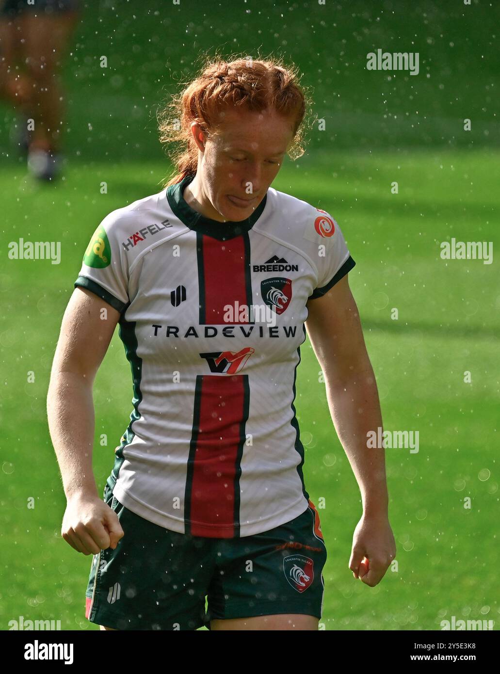 Northampton ENGLAND :Charlotte Daley of Leicester Tigers looks on ...