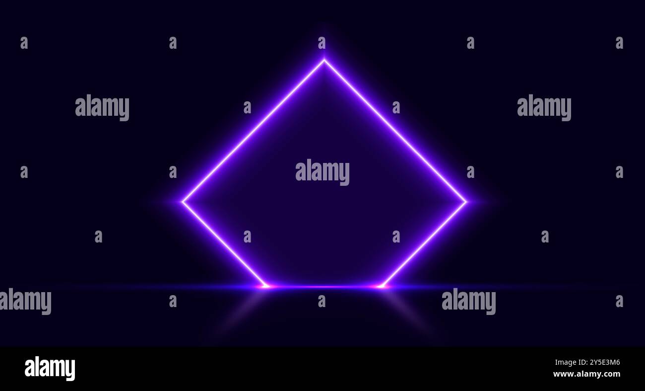 Neon door, purple glowing portal, futuristic rhombus, magic gate ...