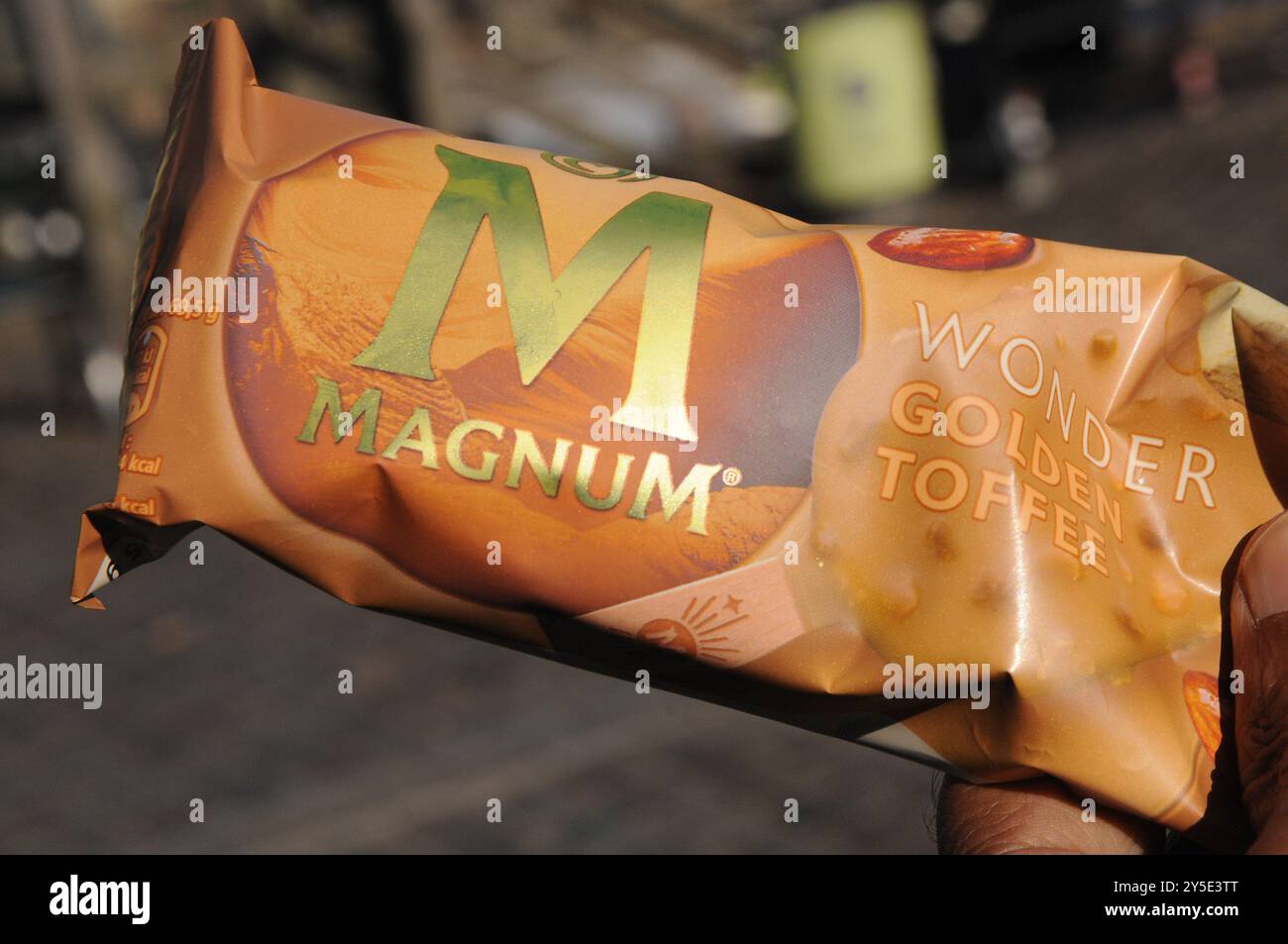 Copenhagen/ DenmarK/21 september 2024/ Magnum wonder golden toffee ice ...