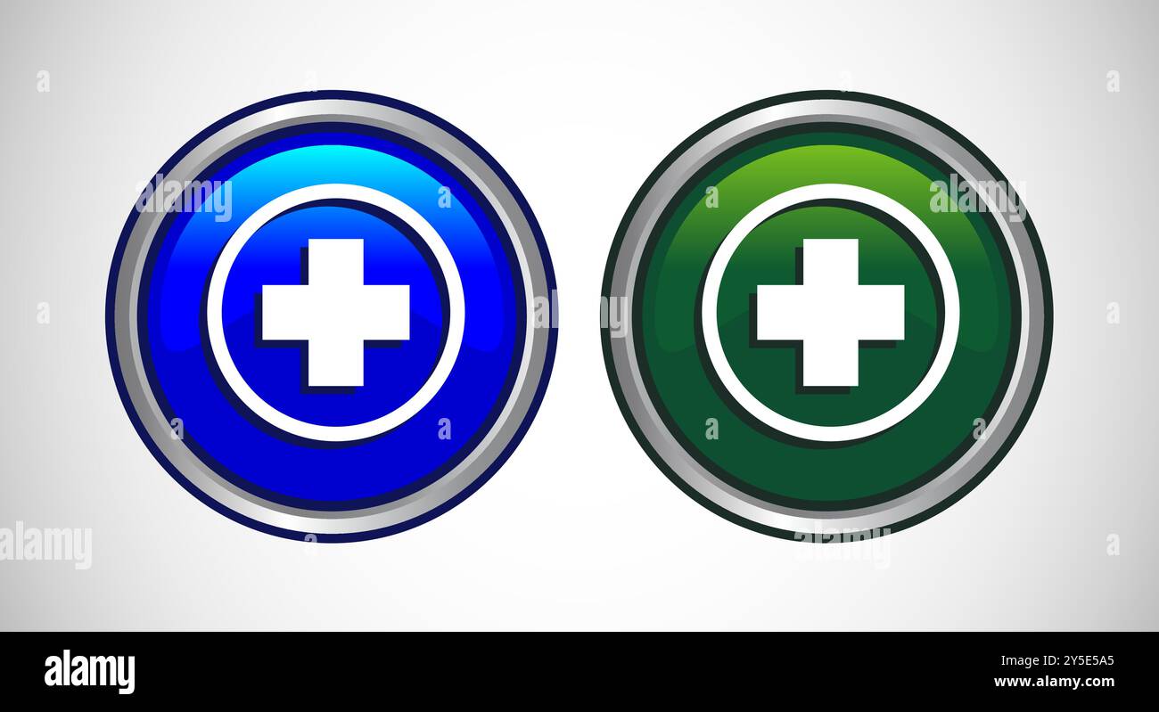 Medical And Healthcare Icon Button Set Design Illustration Stock Vector ...